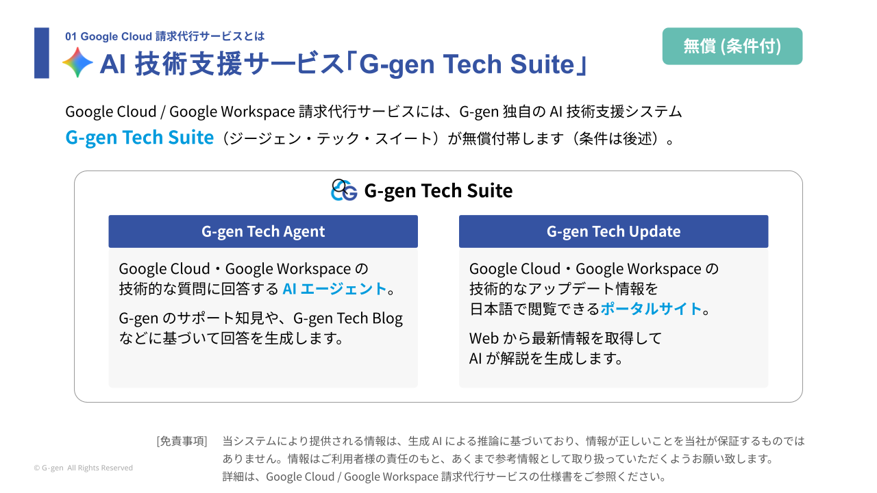 AI技術支援サービス「G-gen Tech Suite」 – G-gen 技術サポート窓口